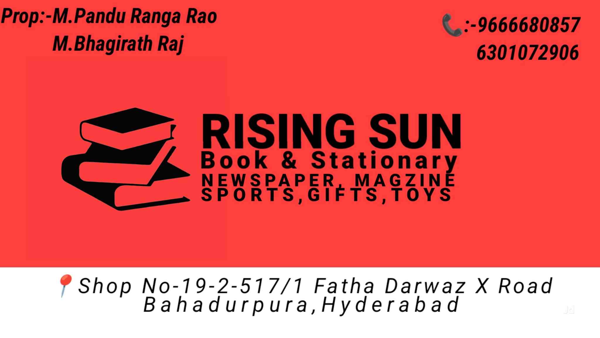 Rising Sun News Agency & Stationery in Fateh Darwaza,Hyderabad - Best ...