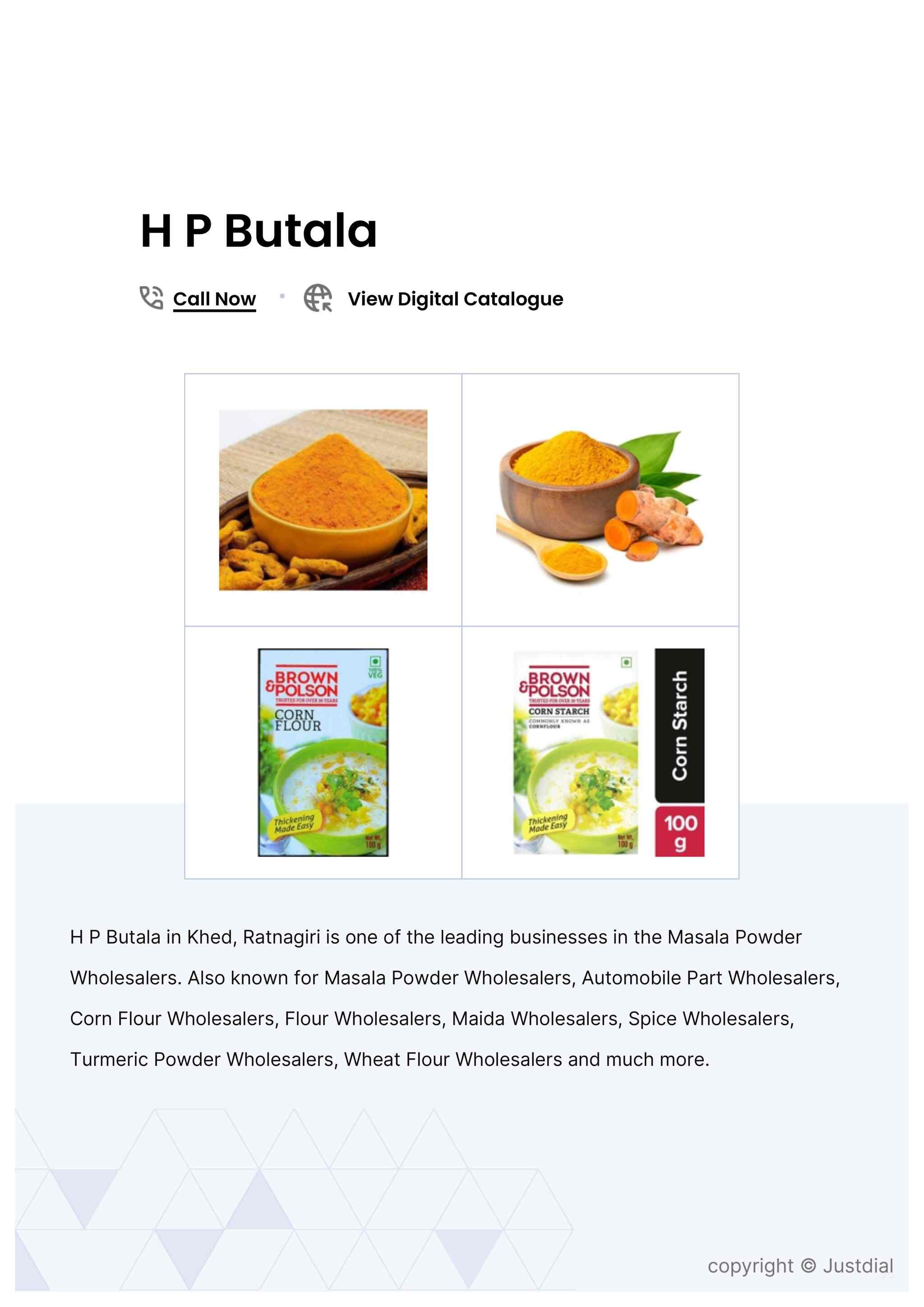 H P Butala in Jalal Shah Mohalla,Khed - Best Masala Powder Wholesalers ...