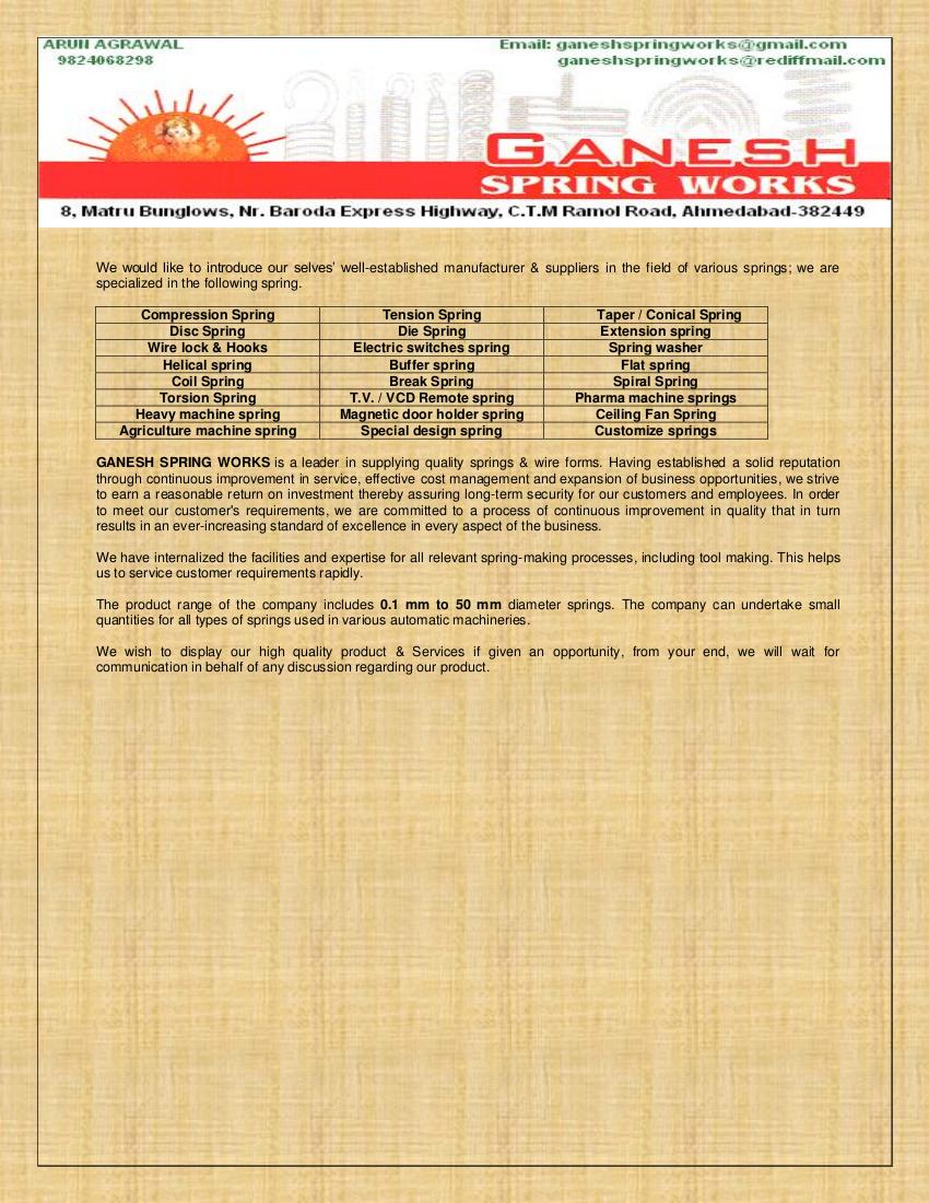 Ganesh Spring Works in CTM,Ahmedabad - Best Spring Manufacturers near ...