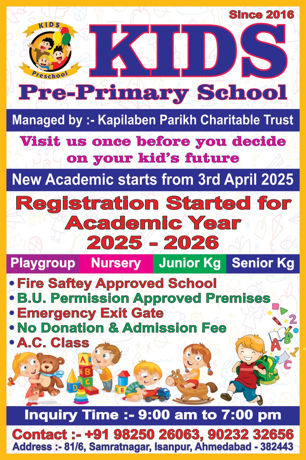 Kids Pre School in Chandraprabha Society,Ahmedabad - Best Pre Schools ...
