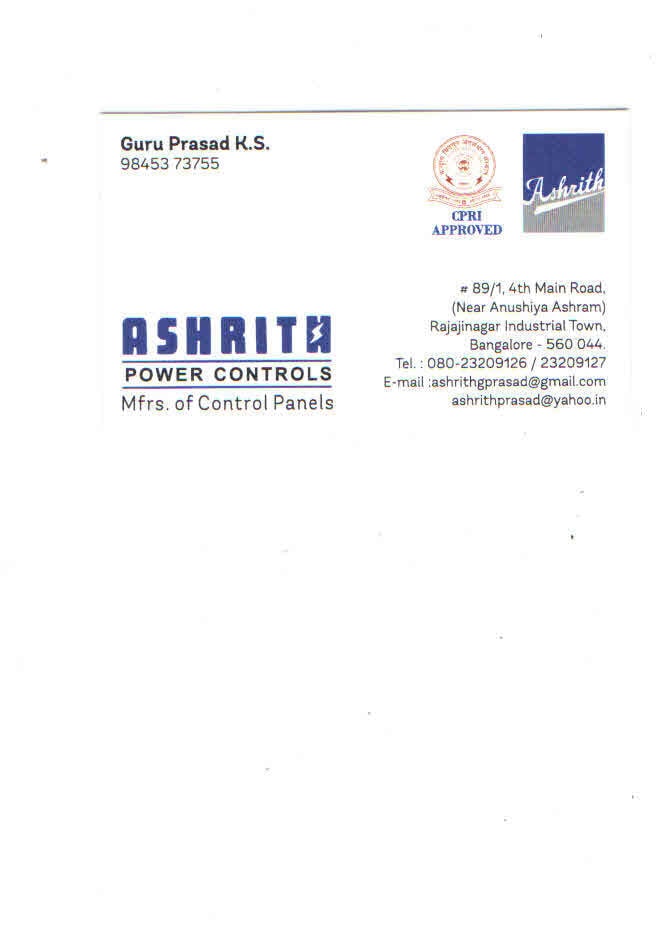 Ashrith Power Controls in Rajajinagar Industrial Estate, Bangalore ...