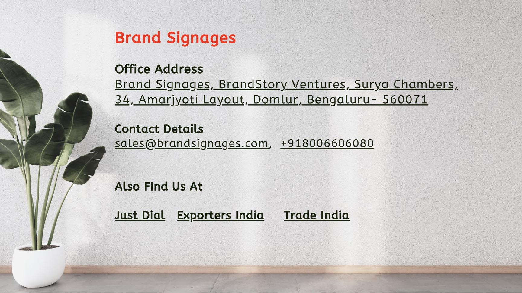 Brand Signages in Amarjyoti Layout, Bangalore - Best Sign Board Dealers ...