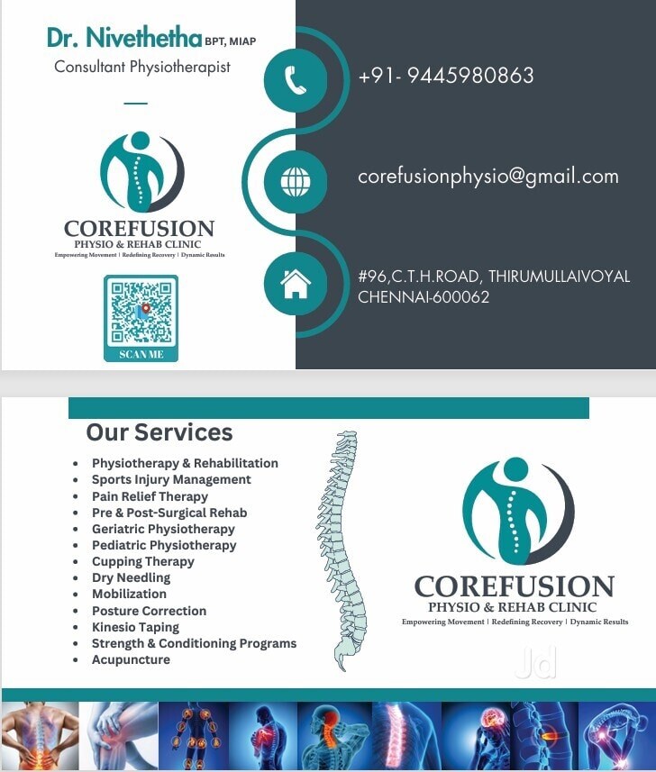 CoreFusion Physio & Rehab Clinic in Tirumullaivayal,Chennai - 𝗕𝗼𝗼𝗸 ...