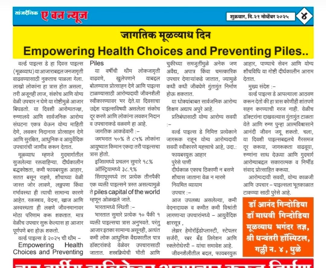 Dr Anand Gindodia in Navnath Nagar,Dhule - Best Piles Ayurvedic Doctors ...