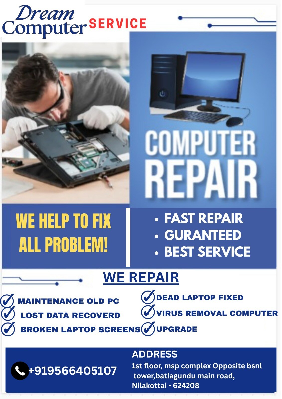 Dream Computer Service in Nilakottai, Dindigul - Best Computer Repair ...