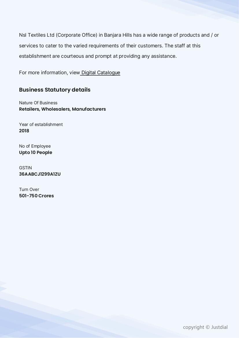 Nsl Textiles Limited in Hyderabad - Best near me in Hyderabad - Justdial
