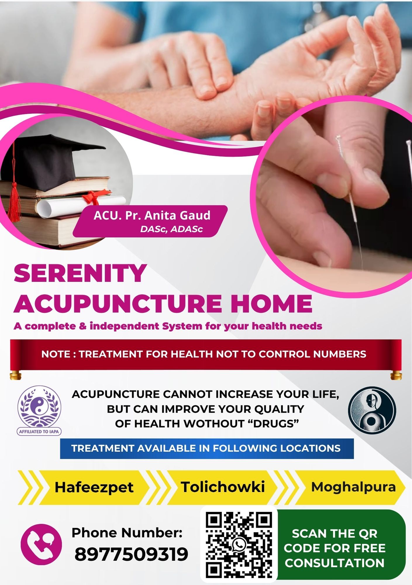 Serenity Acupuncture Home in Gopal Reddy Nagar-Hafeezpet,Hyderabad ...