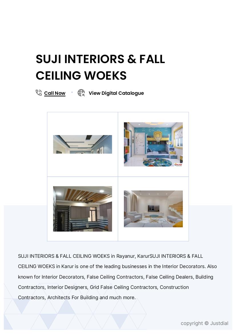 Suji Interiors & Fall Ceiling Works in Rayanur,Karur - Best near me in ...