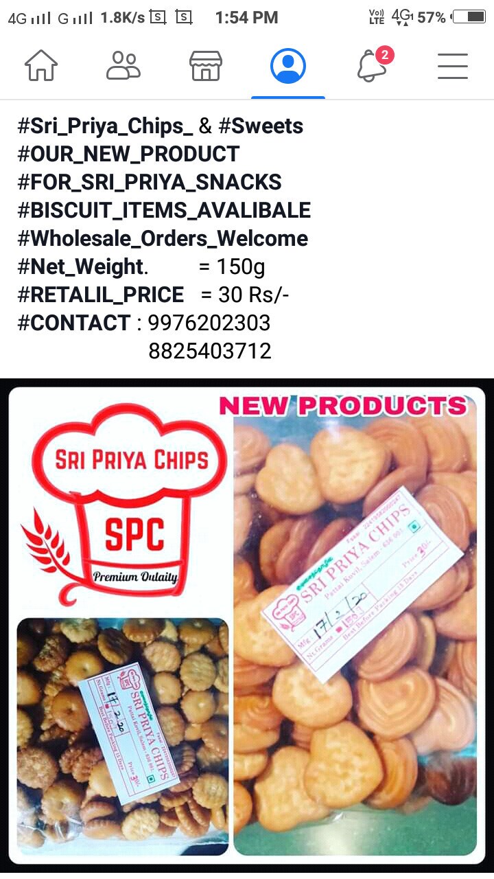 Sri Priya Chips & Sweets in Kitchipalayam, Salem - Best Bakery Product ...